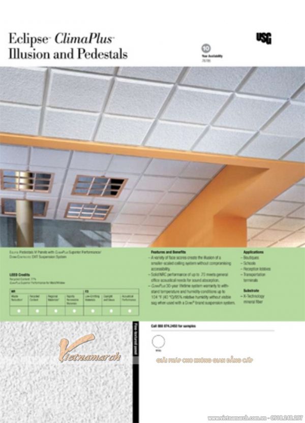 Tấm trần sợi khoáng USG - Eclipse ClimaPus