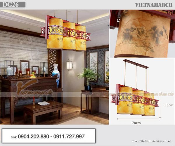 Mẫu đèn thả 3 đầu khung gỗ cao cấp thiết kế độc đáo cho mọi không gian ...